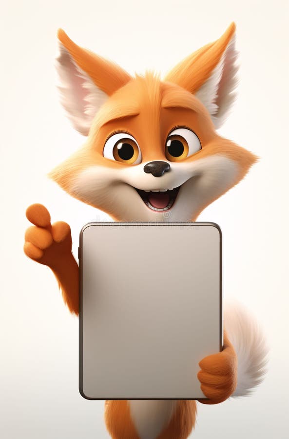 Friendly, Orange Fox Holding a White Signboard, AI-generated. Stock ...