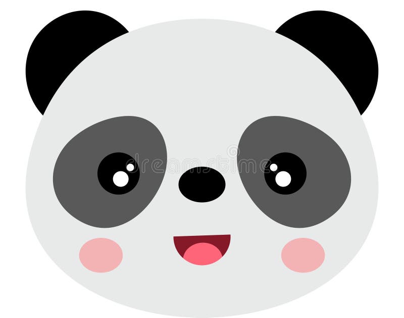 Friendly Panda Face Isolated Stock Vector - Illustration of clip ...
