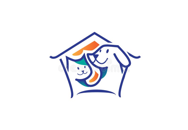 Friendly Pet Dog Cat House Shelter Logo Stock Illustration ...