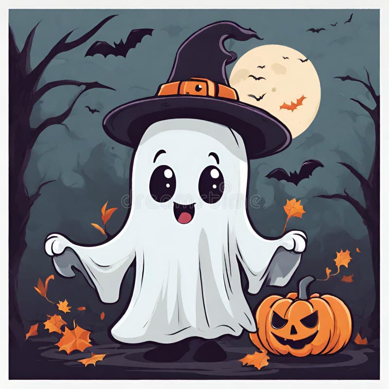 Friendly Phantom Halloween Ghost Vector Stock Illustration ...