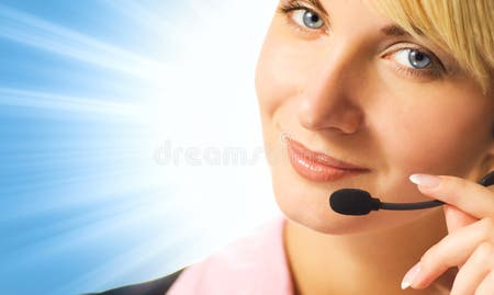 Friendly phone operator stock image. Image of background - 3535485