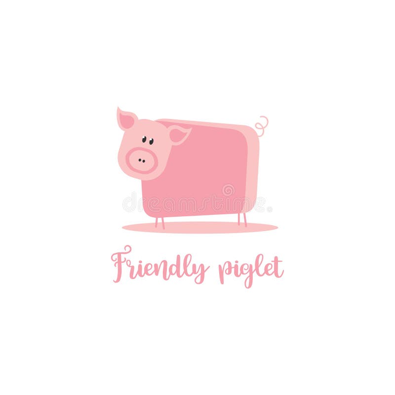 Friendly piglet logo stock vector. Illustration of meadow - 132502837