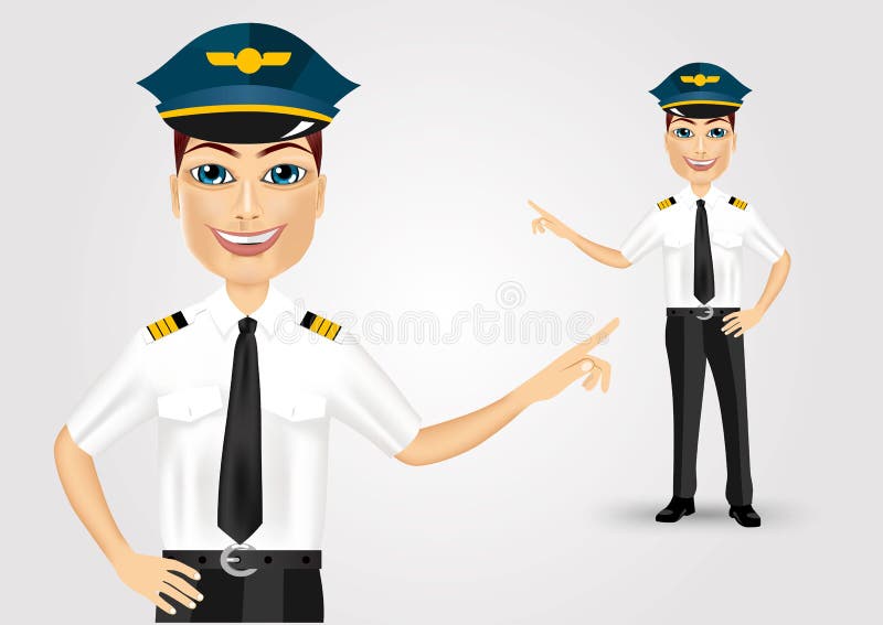 Friendly Pilot Showing Something Stock Vector - Illustration of pilot ...
