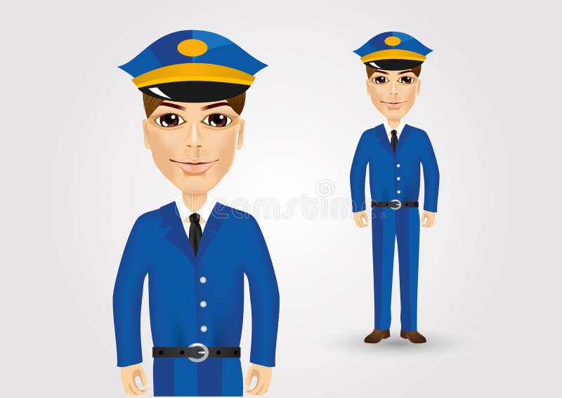 Friendly Postman in Blue Uniform Stock Vector - Illustration of deliver ...