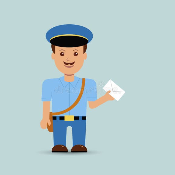 Friendly postman. stock vector. Illustration of friendly - 56190407