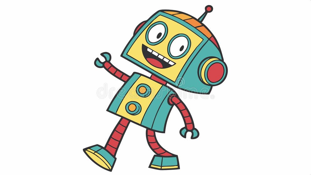 Friendly Robot Character Illustration, Technology and AI Mascot Vector ...