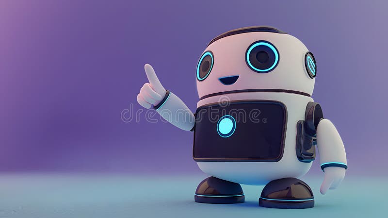Friendly Robot Character with a Thumbs-up Gesture Stock Photo - Image ...