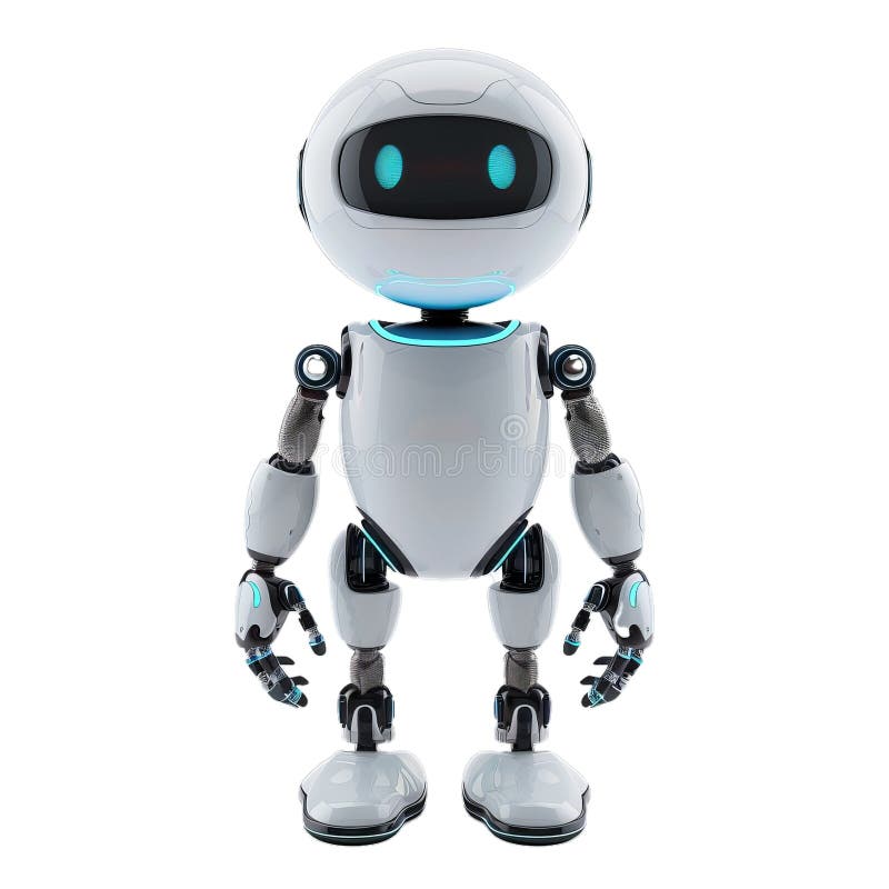 Friendly Robot Character on Transparent Background Stock Illustration ...