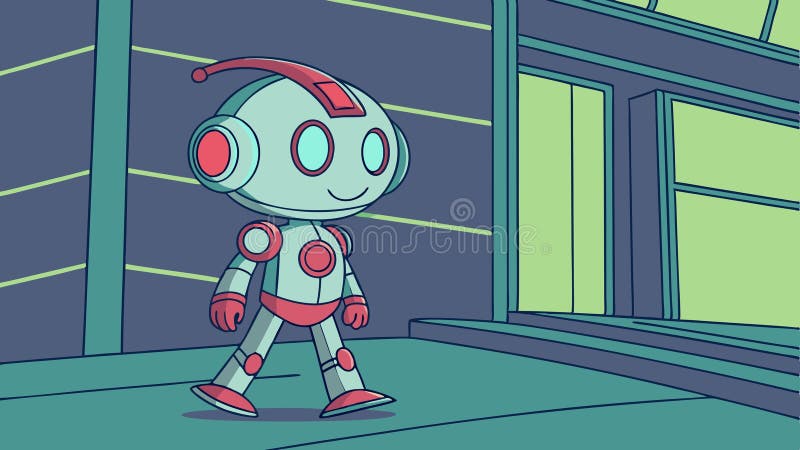 Friendly Robot in a City Environment, Vector Design Generative AI Stock ...