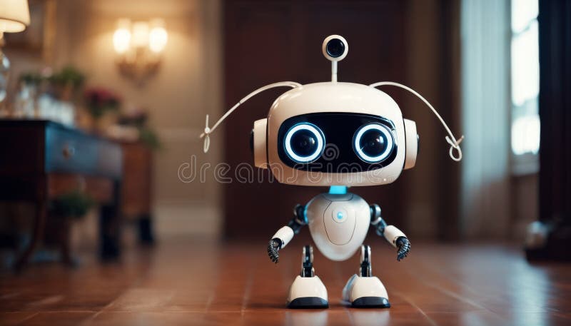 Friendly Robot in Elegant Interior Stock Image - Image of welcoming ...