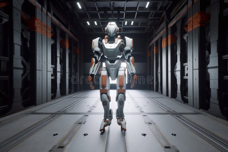 Friendly Robot Facing Straight at Camera, 3D Rendering Like Picture ...