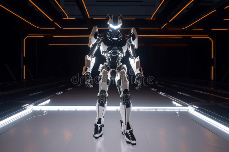 Friendly Robot Facing Straight at Camera, 3D Rendering Like Picture ...