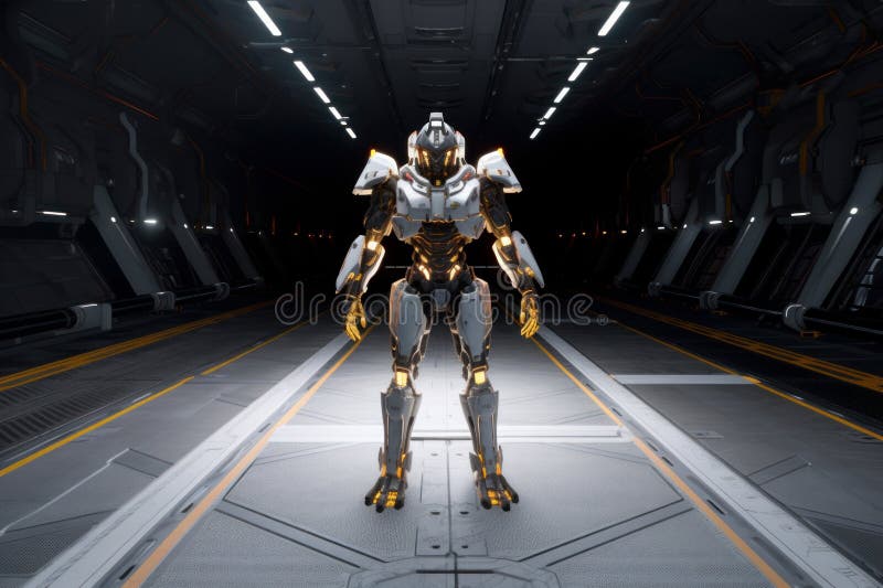 Friendly Robot Facing Straight at Camera, 3D Rendering Like Picture ...