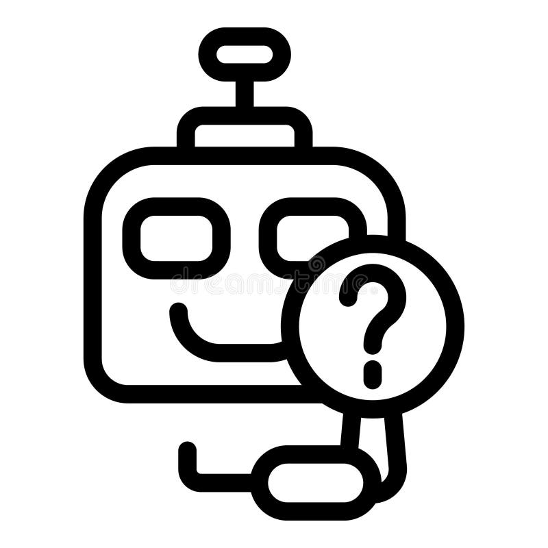 Friendly Robot Holding Magnifying Glass with Question Mark Searching ...
