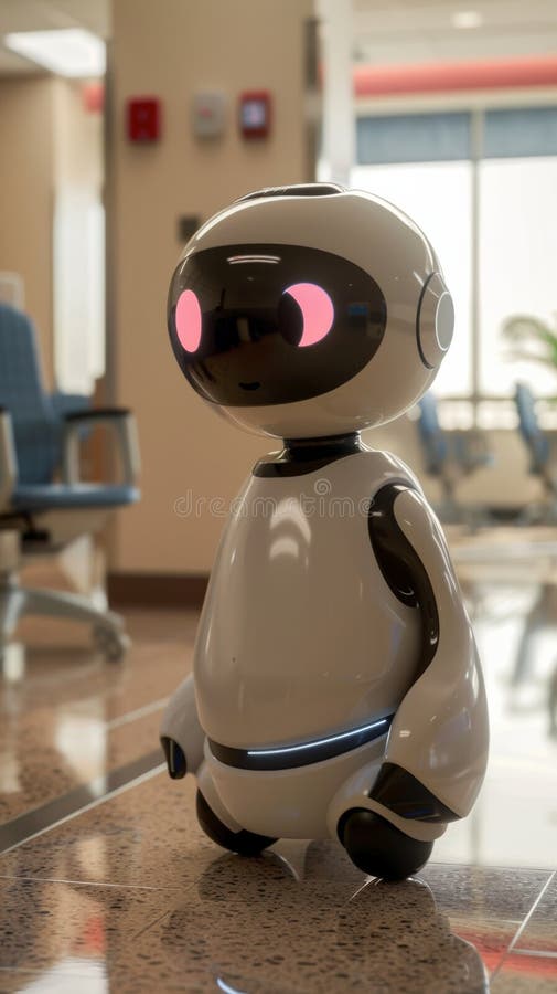 Friendly Robot in a Modern Office Stock Photo - Image of corporate ...