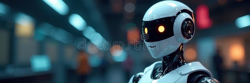 Friendly Robot Smiles during Training Session , Screen, Happy ...