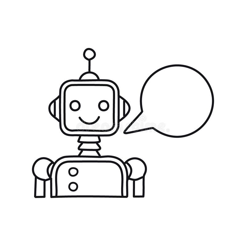 Friendly Robot Talking. a Friendly Robot with a Speech Bubble, Perfect ...