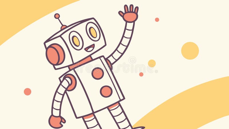 Friendly Robot Waving Hello Vector Illustration, Vector Design ...