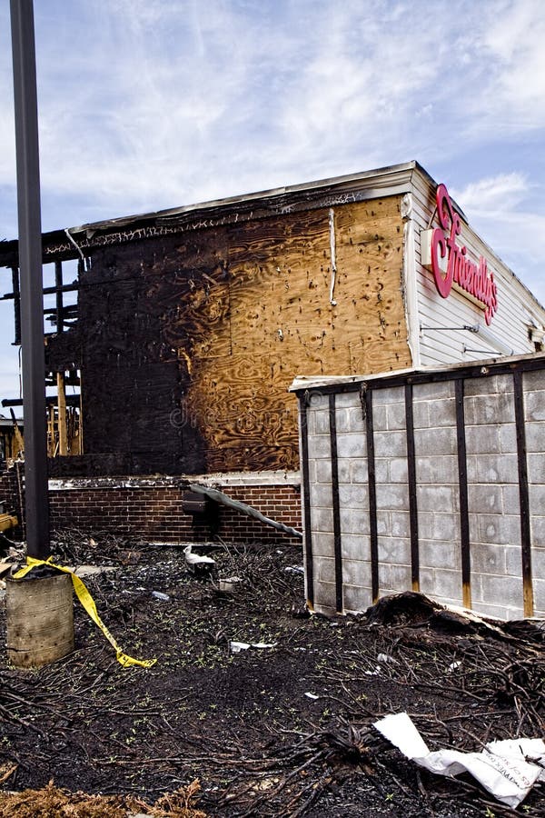 Friendly S Restaurant Burnt-down Editorial Image - Image of burnt ...