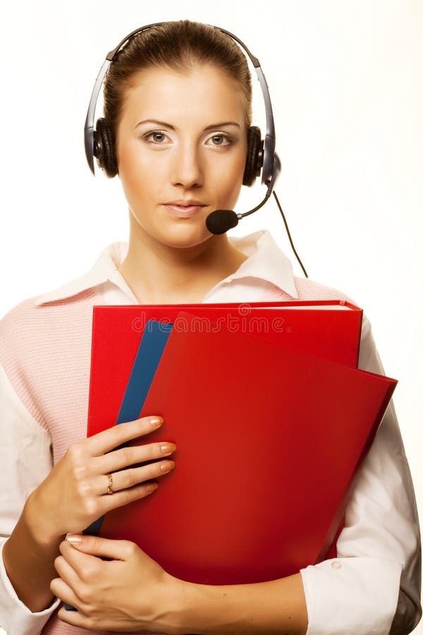 Friendly Secretary/telephone Operator Stock Image - Image of corporate ...
