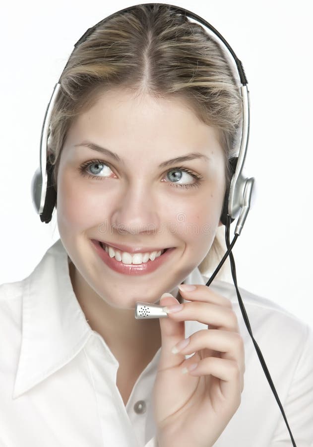 A Friendly Secretary/telephone Operator Stock Image - Image of close ...