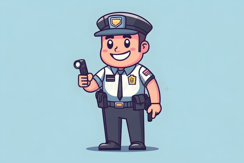 A Friendly Security Guard Standing Confidently with a Warm and ...