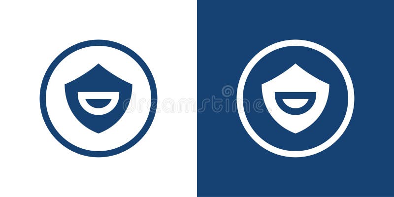 Friendly Security Logo Template, Smile Shield Logo Icon Design Vector ...