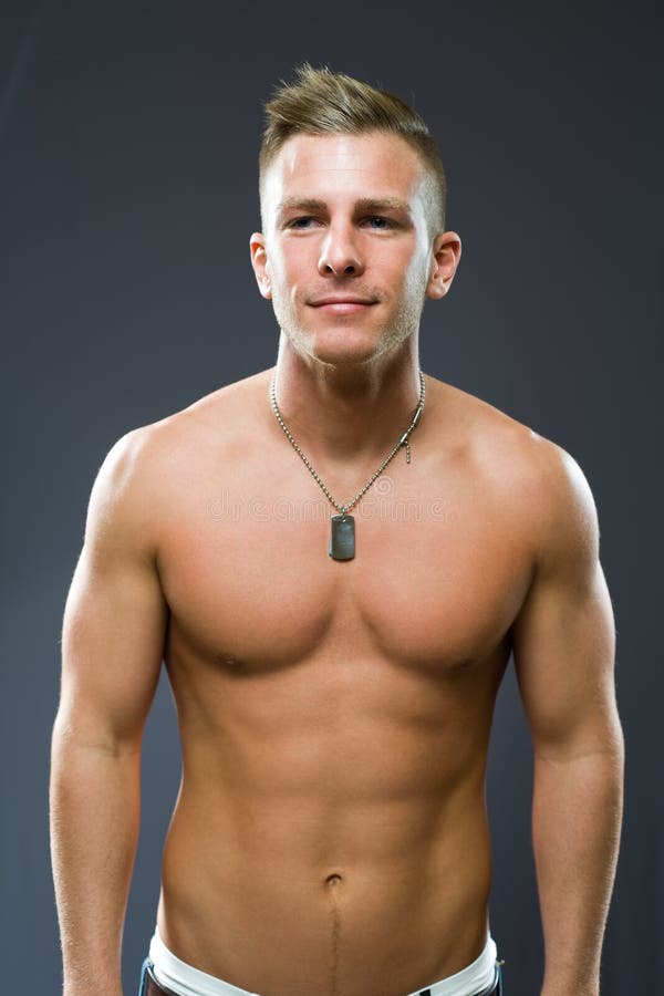 Friendly Smiling Fit Young Man. Stock Image - Image of diet, blond ...