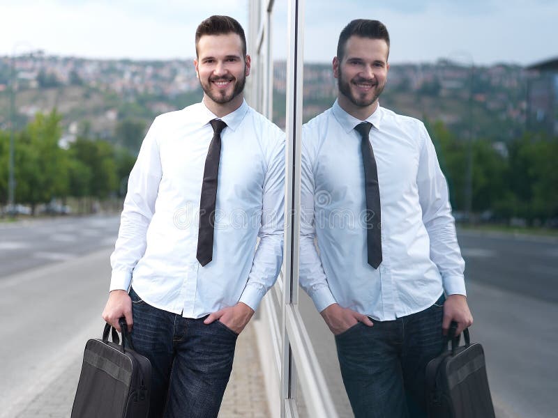 Friendly and Smiling Handsome Businessman Stock Image - Image of ...