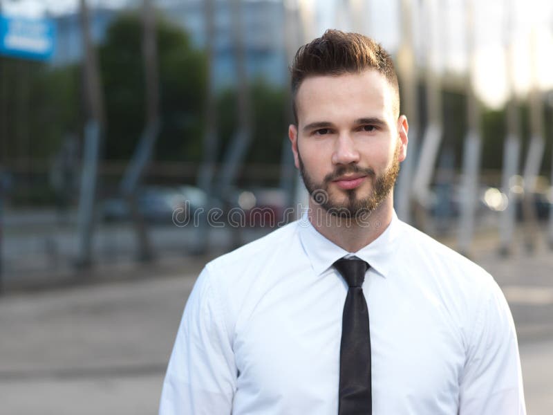 Friendly and Smiling Handsome Businessman Stock Image - Image of ...