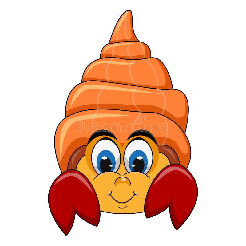 A Friendly Smiling Orange Conch Cartoon Vector Illustration Stock ...