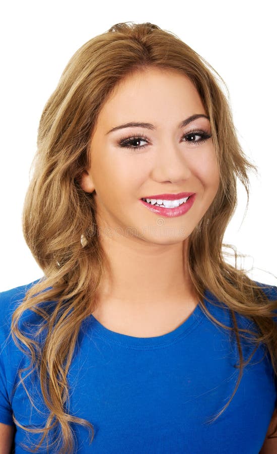 Friendly Smiling Young Woman. Stock Photo - Image of isolated, closeup ...