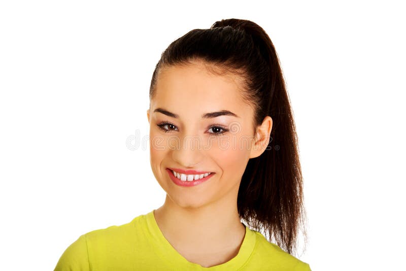 Friendly Smiling Young Woman. Stock Photo - Image of girl, portrait ...