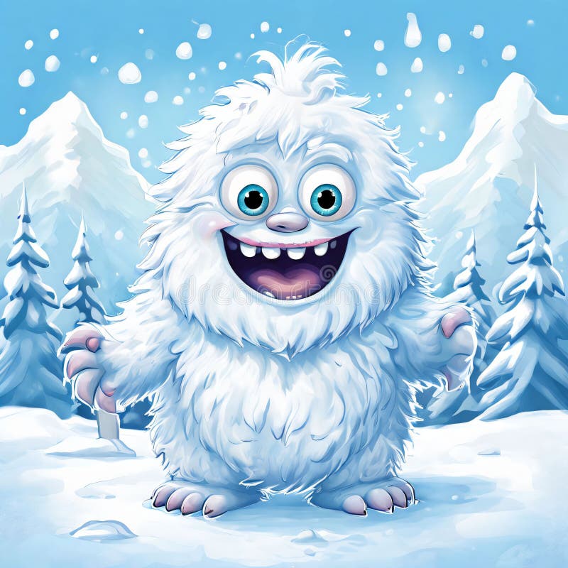 Friendly Snow Monster with Warm Smile Stock Illustration - Illustration ...
