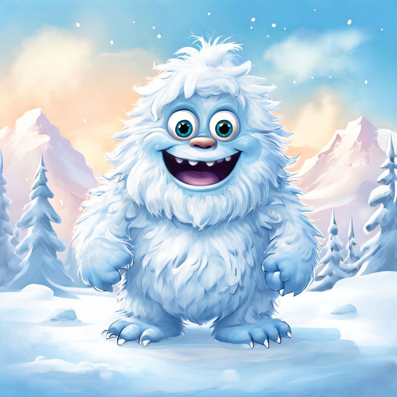 Friendly Snow Monster with Warm Smile Stock Illustration - Illustration ...
