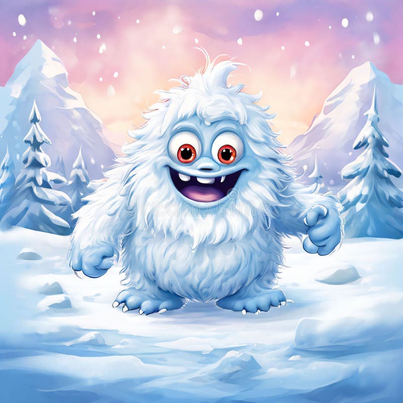 Friendly Snow Monster with Warm Smile Stock Illustration - Illustration ...