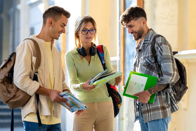 Friendly students stock image. Image of college, cheerful - 58242367