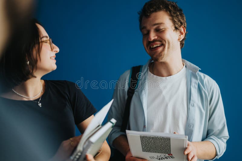 Friendly Students Laughing in the Hallway between Classes Stock Image ...