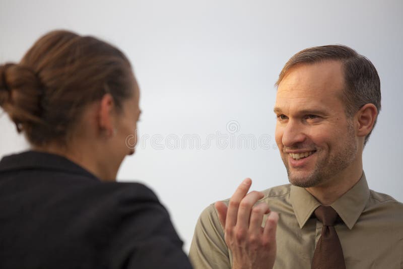 Friendly talk outdoor stock photo. Image of business - 10398004