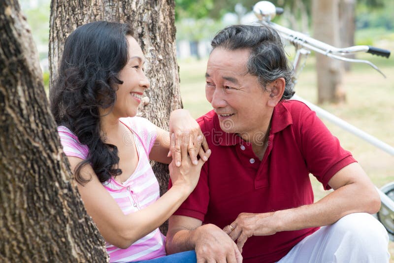 Friendly talking stock photo. Image of lifestyle, aged - 33123242