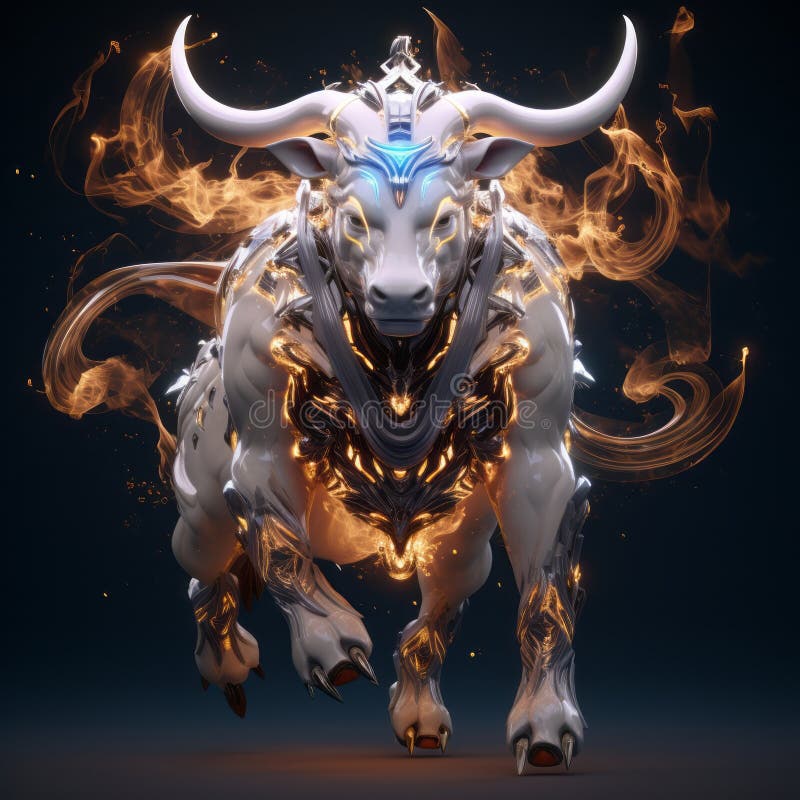 Taurus Zodiac Symbol Brought To Life in Illustration, Generative AI ...
