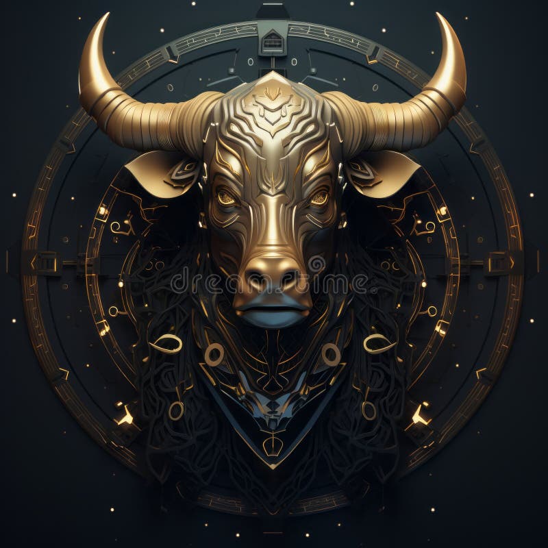 Taurus Zodiac Symbol Brought To Life in Illustration, Generative AI ...