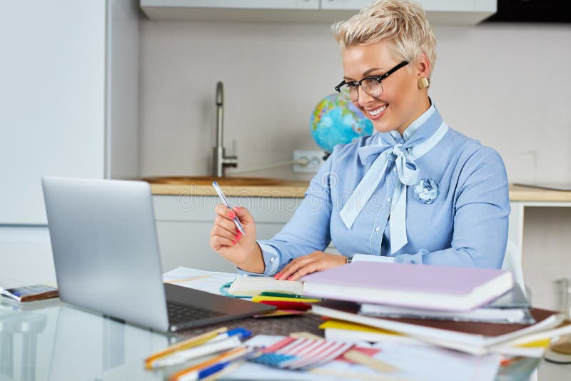 Friendly Teacher Tutor Explain Rules, Lessons at Camera Stock Photo ...