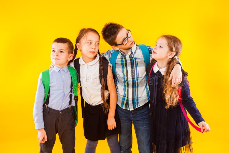 The Friendly Team of Pupils is Ready To Study Stock Image - Image of ...