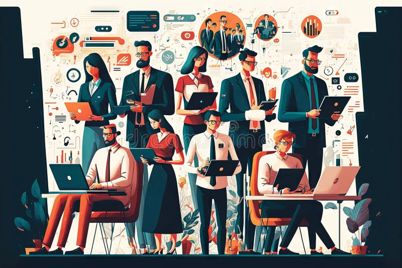 Friendly Teamwork in Promoting Well-coordinated Business Concept Stock ...