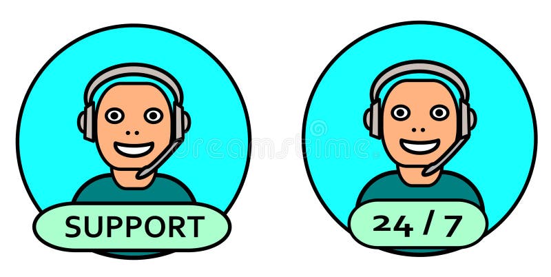 Friendly Tech Support Customer Service Vector Illustration Stock Photo ...