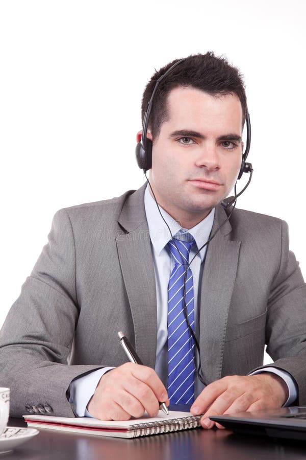 Friendly Telephone Operator Stock Photo - Image of attractive, online ...