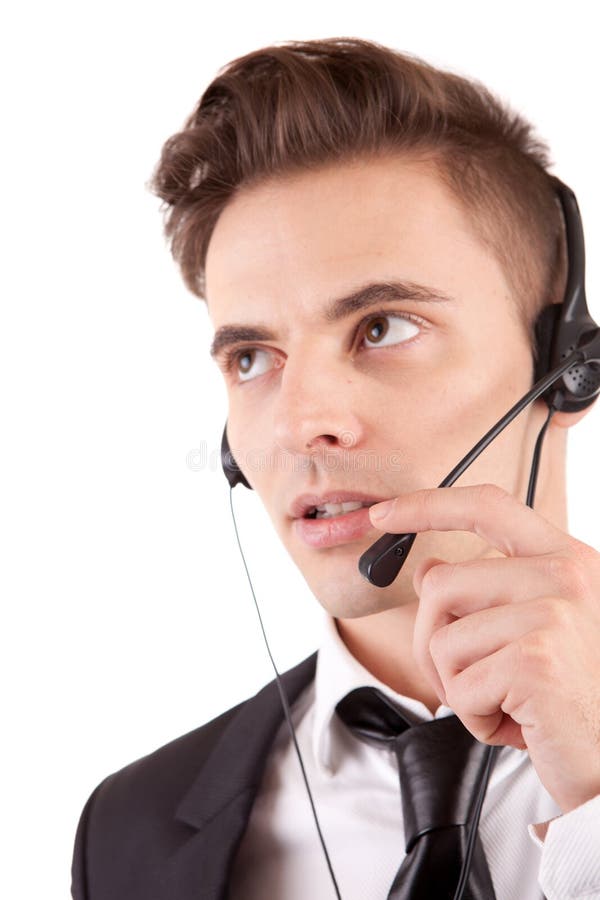 Friendly Telephone Operator Stock Image - Image of attractive, person ...