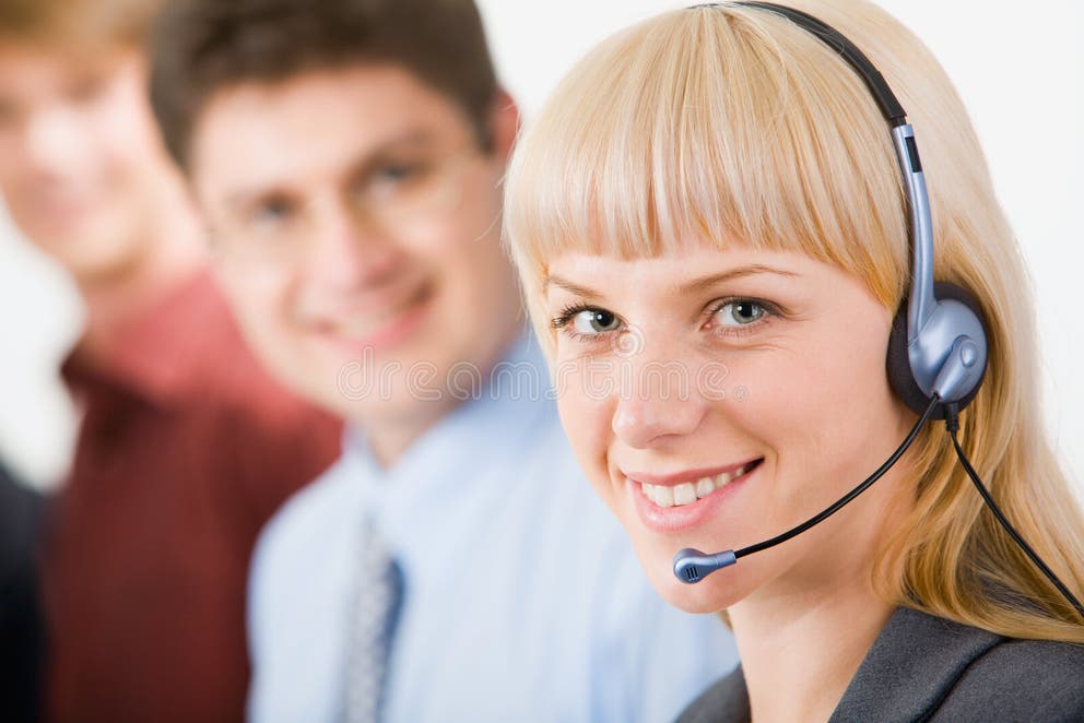 Friendly Telephone Operator Stock Photo - Image of corporate, helpful ...