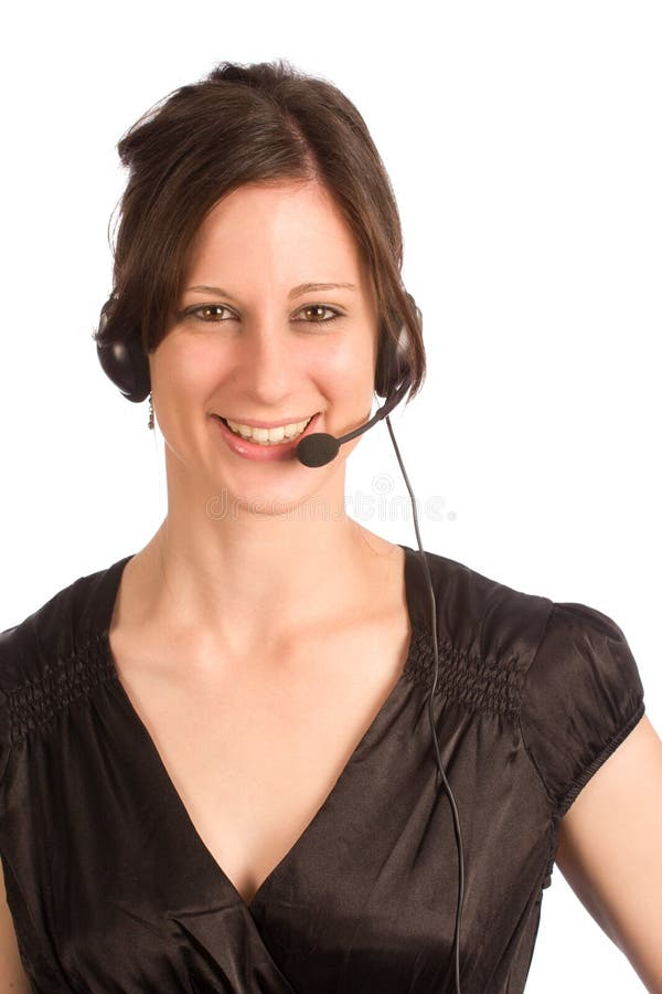 Friendly Telephone Operator Stock Photo - Image of clothing, callcentre ...